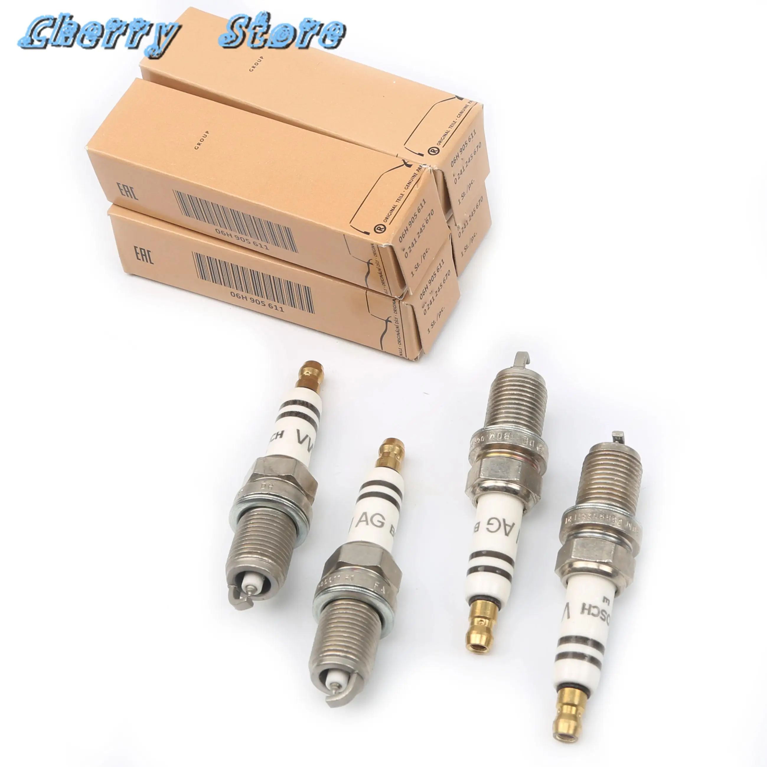New-4PCS-Spark-Plugs-Set-06H905611-For-VW-Golf-Jetta-Passat-Tiguan-Eos ...