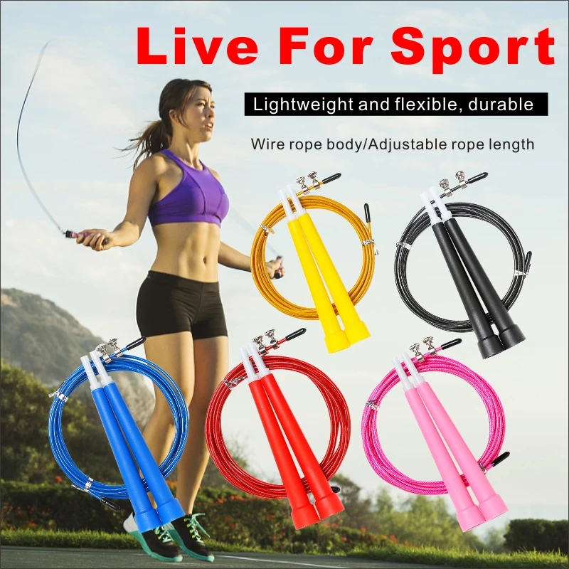 3M-Jump-Skipping-Ropes-Cable-Steel-Adjustable-Speed-Handle-Jumping-Rope ...