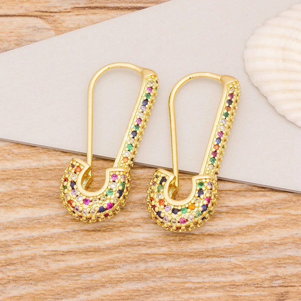 New Design Fashion Classic Geometric Gold Color Drop Earrings Multi ...
