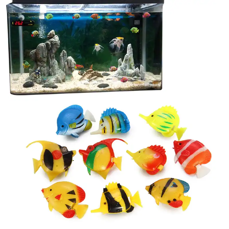 Lifelike Plastic Artificial Moving Floating Fishes Ornament Decorations ...