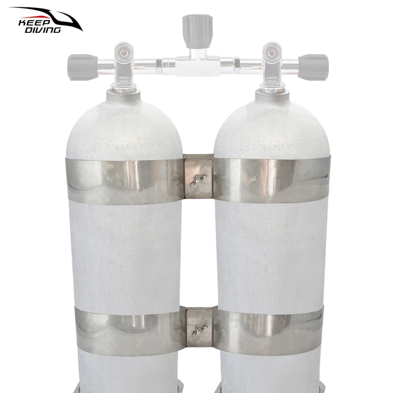 8-12L-Scuba-Diving-Double-Cylinder-Bottles-Retainer-Diving-Tank-Band ...