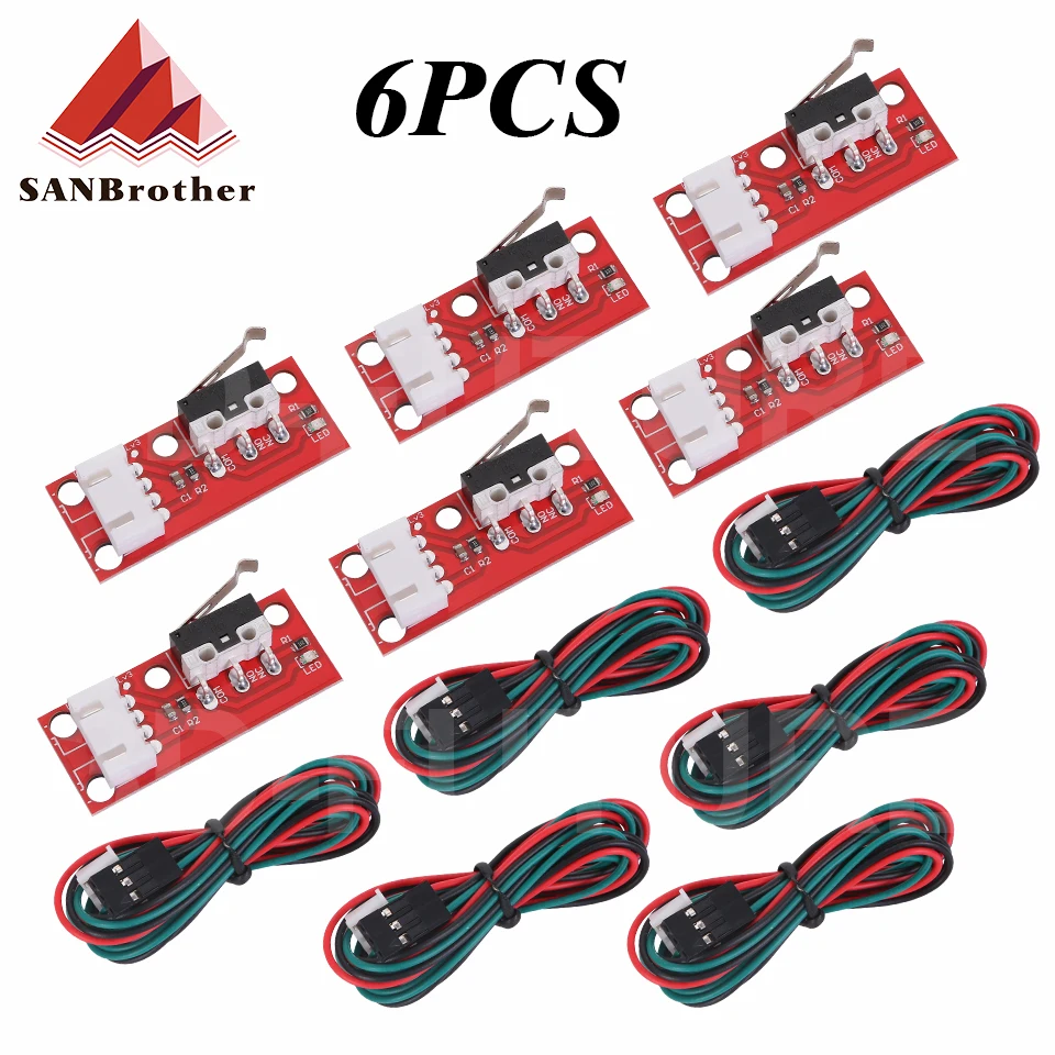 6pcs 3D Printer Parts Endstop Mechanical Limit Switches with 3 Pin 70cm ...