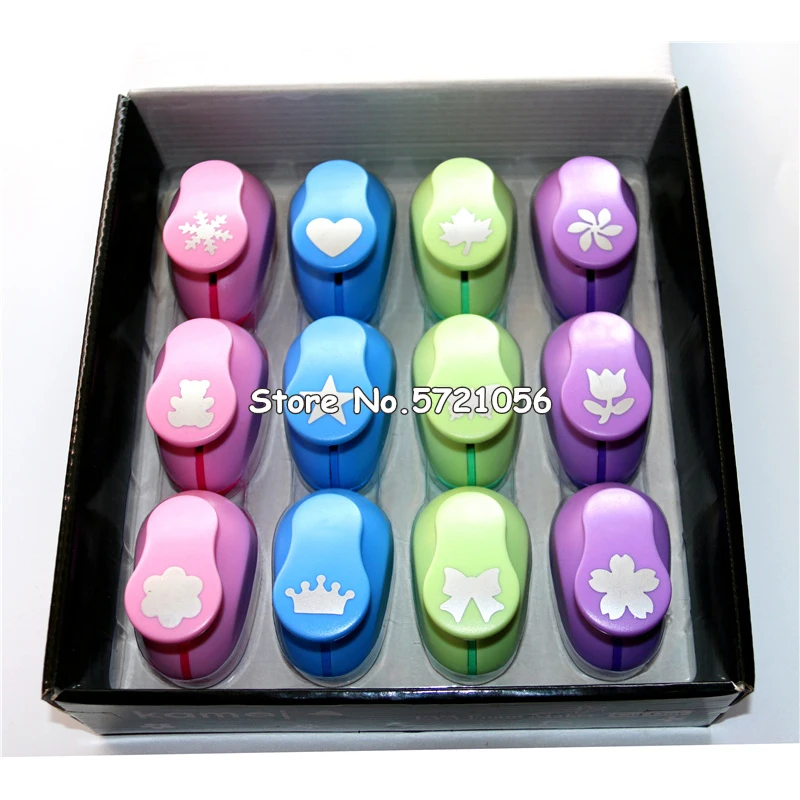 12pcs-set-craft-punch-set-paper-cutter-furador-de-eva-embossing-machine ...