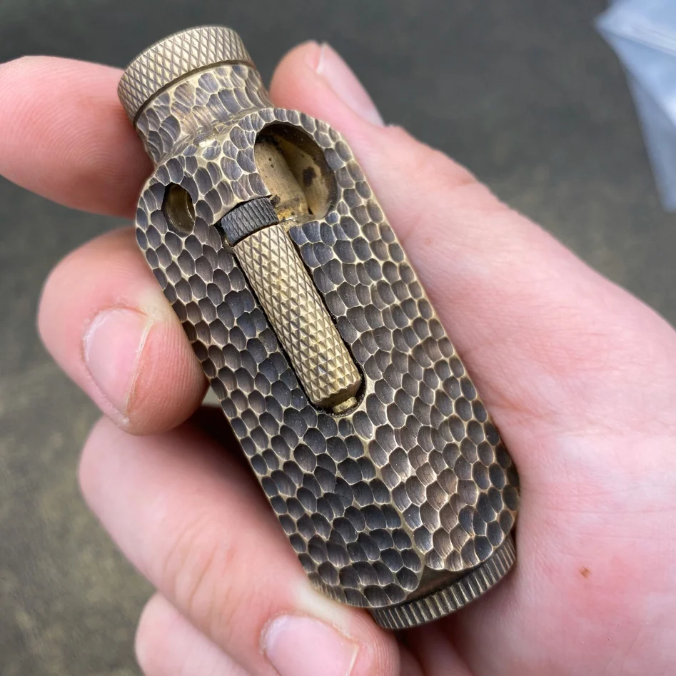 Hand-Made Brass Carved Lighter - Selcany.Com