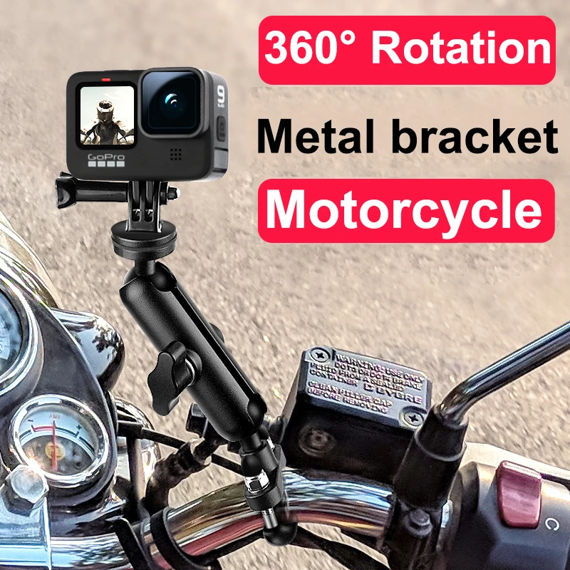 Motorcycle Handlebar Rear Mirror Mount Rail Gopro 10 9 8 7 Xiaomi Yi 4K ...