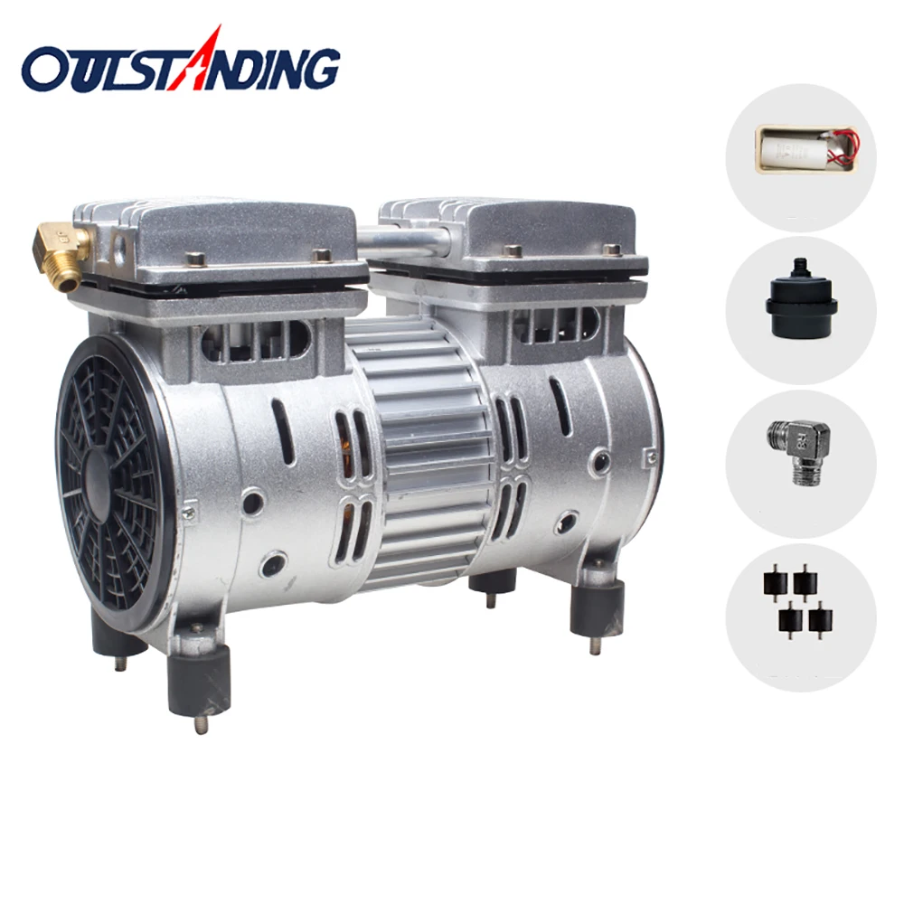 220V-550W-Copper-Wire-Oil-Free-Silent-Air-Pump-Air-Compressor-Head ...