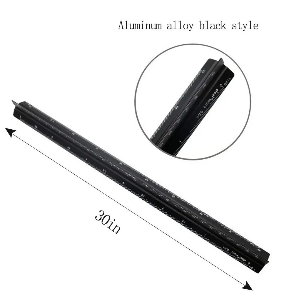 Regla-Triangular-de-aluminio-grabada-con-l-ser-30CM-Escala-de-Metal ...