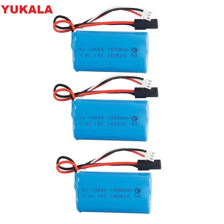1-3PCS 18650 7.4v 1500mah Li-ion battery 5500 Plug 15c for BG1518 ...