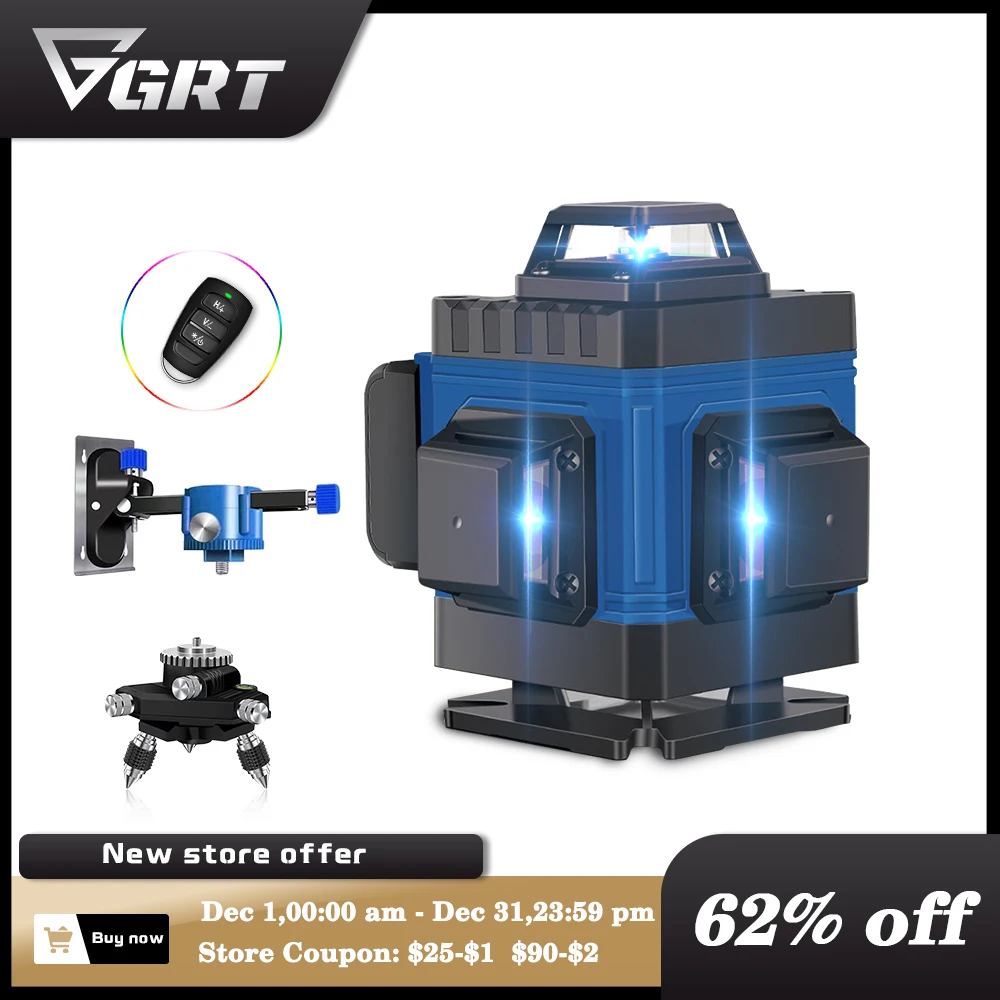 Nivel laser 360 autonivelante nivel láser Nível do laser 12 linha 3d ...