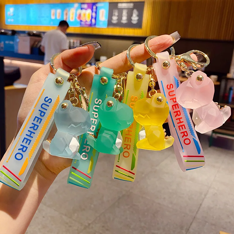 Cartoon Crystal Dinosaur Keychain Fashion Adorable Car Key Chain Trend ...