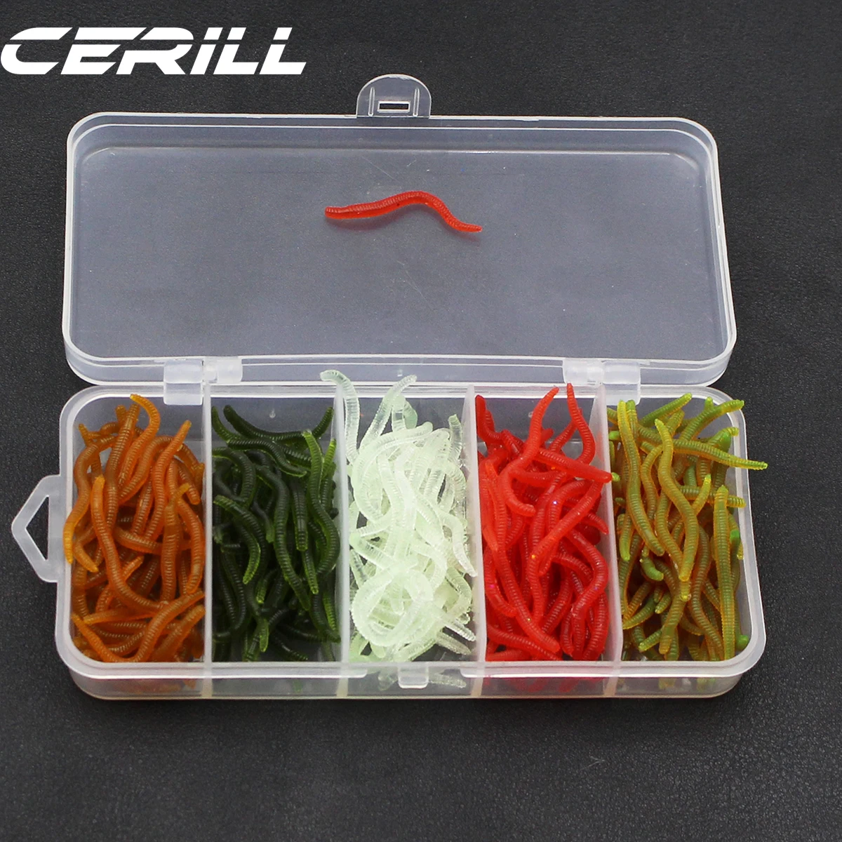 Cerill 200pcs/kit 3.5 cm 0.14 g Earthworm Soft Fishing Lure Lifelike ...
