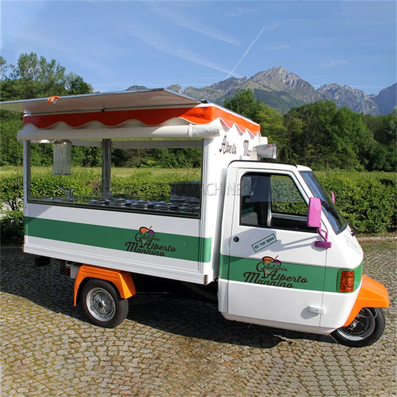 Street Sale Ice Cream Piaggio Ape Electric Food Tricycle Candy Cookies ...