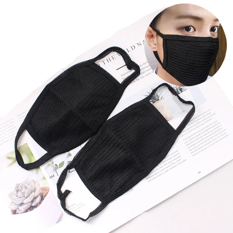 Dust-Masks-Black-Cotton-Breathable-Face-Mesh-Mask-Mouth-Protection ...
