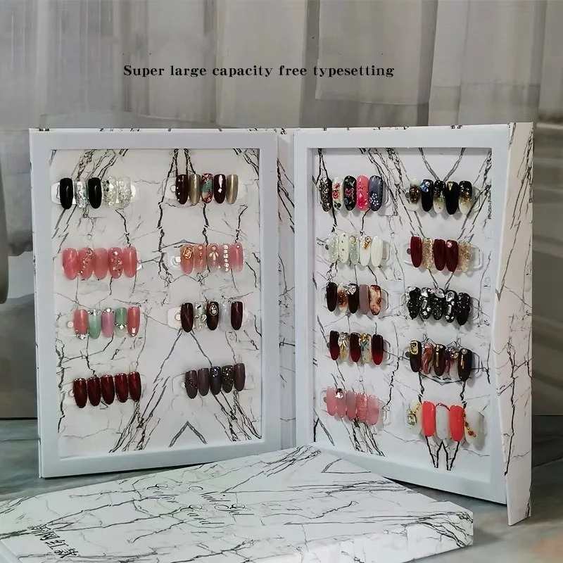 Marble-Style-Nail-Color-Storage-Book-Nail-Display-Book-Gel-Polish ...