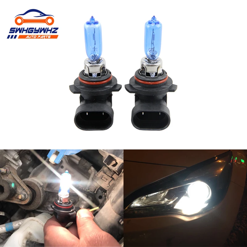 2x-9012-HIR2-Halogen-Light-Bulbs-55W-6500K-Xenon-Clear-White-Car ...