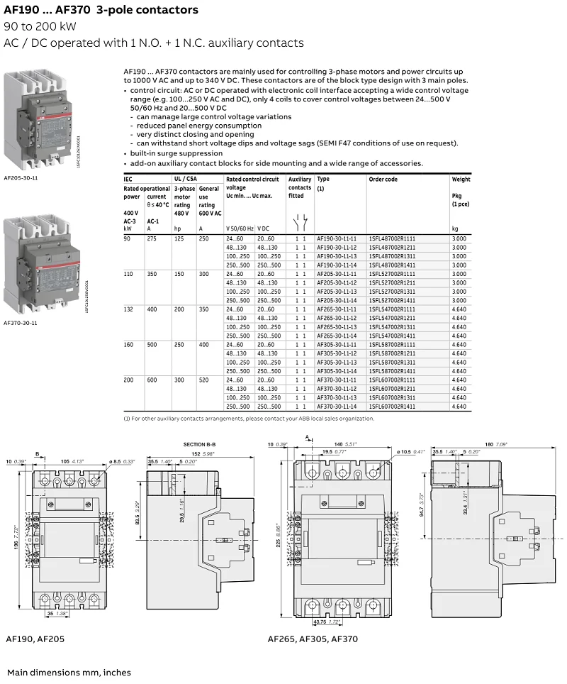 ABB 3-ploe contactors AF series Best price in Dubai Muscat Africa