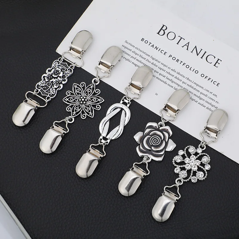 Rhinestone Flower Shape Cardigan Clip Vintage Scarf Buckle Vest Clip ...