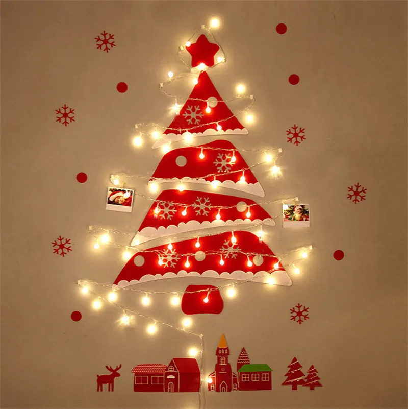 Lampu-Pohon-Natal-Dekorasi-Dinding-Liontin-Lampu-Malam-DIY-Ornamen ...