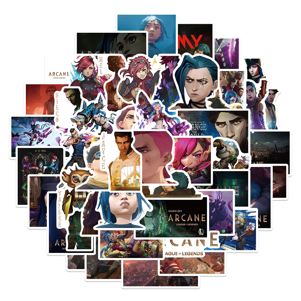 10-30-50pcs-Cartoon-Anime-Arcane-Game-Stickers-For-Motorcycle-Car ...