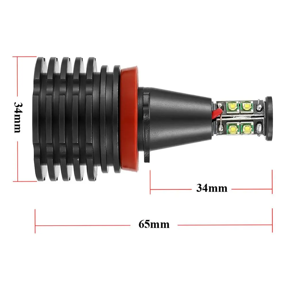 2 PCS Angel eyes led Fog Light 80W H8 6500K for BMW E90 E92 E82 E87 E60 E70 X5 X6 Halo Light ...