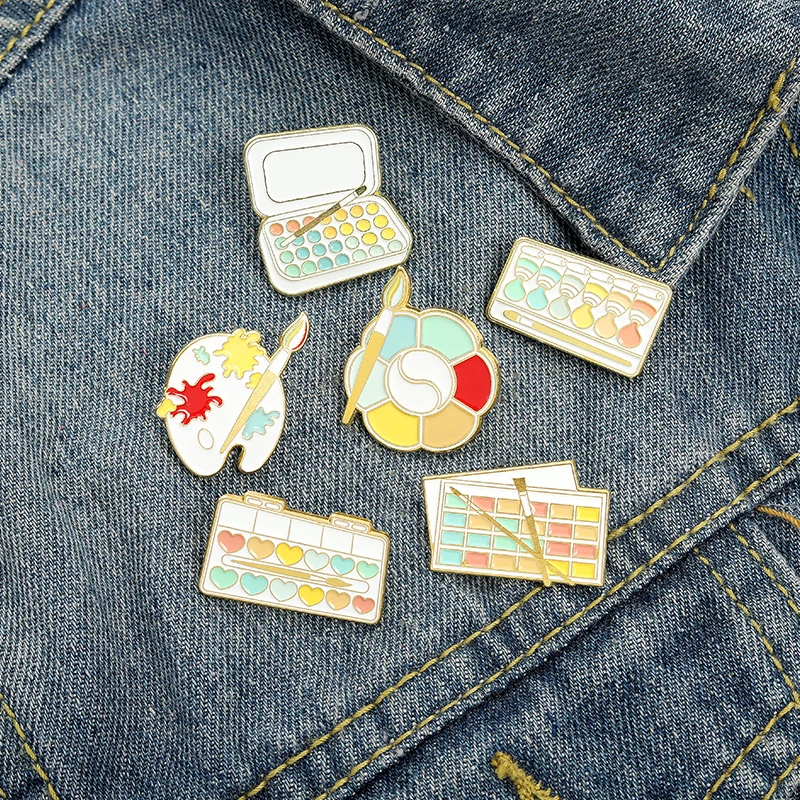 Badge Enamel Brooch Artists | Paint Palette Enamel Pin | Gifts Artist ...