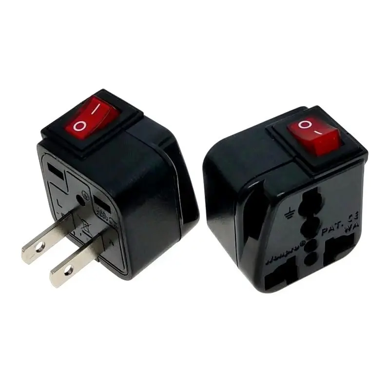 USA-Canada-Thailand-2-Pin-Electrical-Plug-Adapter-AC100-250V-10A-With ...