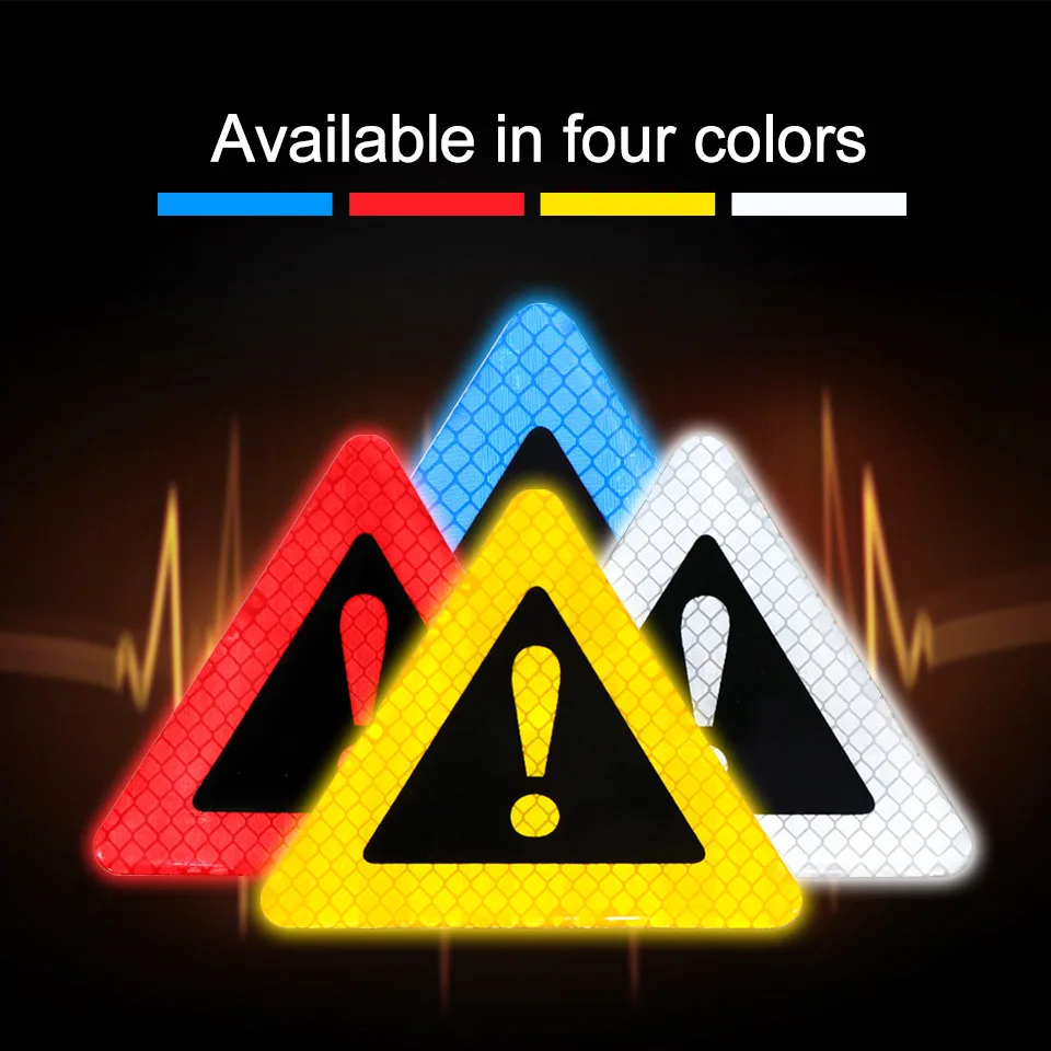 Triangle exclamation mark reflective warning label sticker safety ...