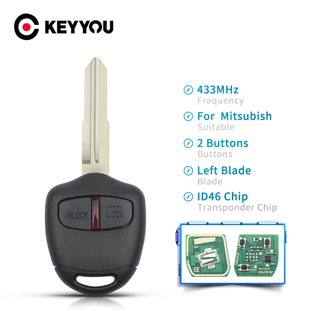 KEYYOU For Mitsubishi Outlander Pajero Triton ASX Lancer Shogun MIT8 ...