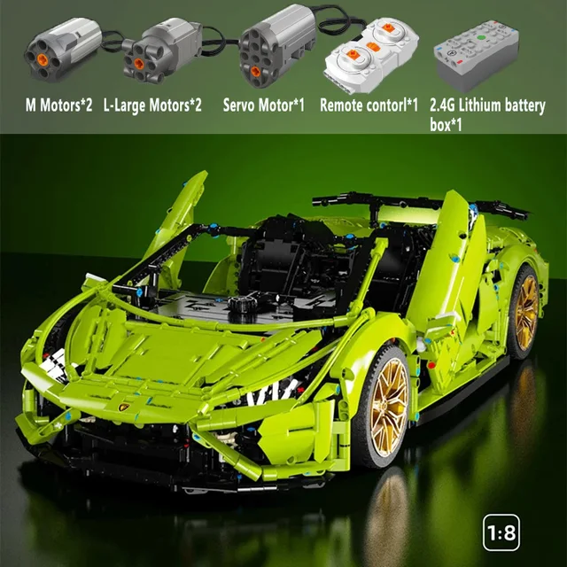 STOCK High-Tech RC Lamborghinied Super Sport Racing Car Bricks Model ...