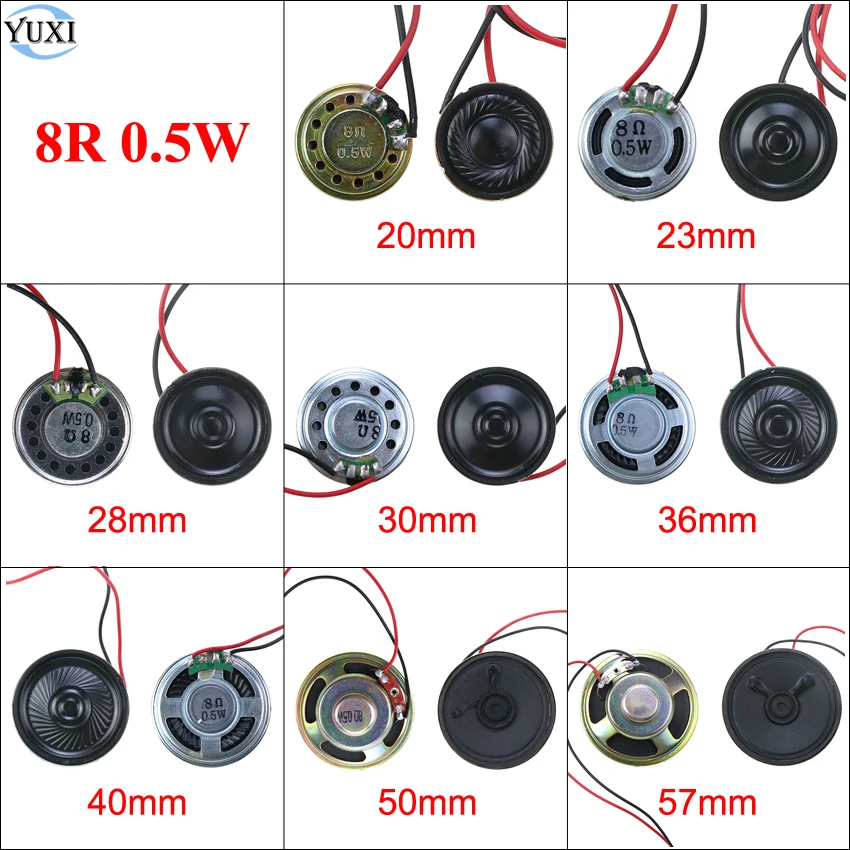 YuXi Alto falante Ultra Fino com Fio Terminal P2.0, 8 Ohms, 8R, 0.5W ...
