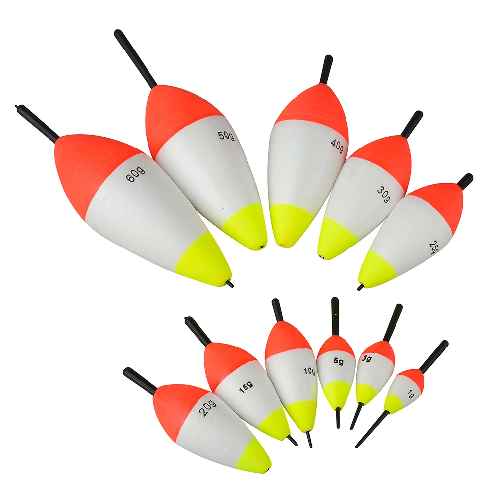 5pcs/lot Buoyancy 1g-60g Foam Fishing Float Floating Buoy Tube Foam ...