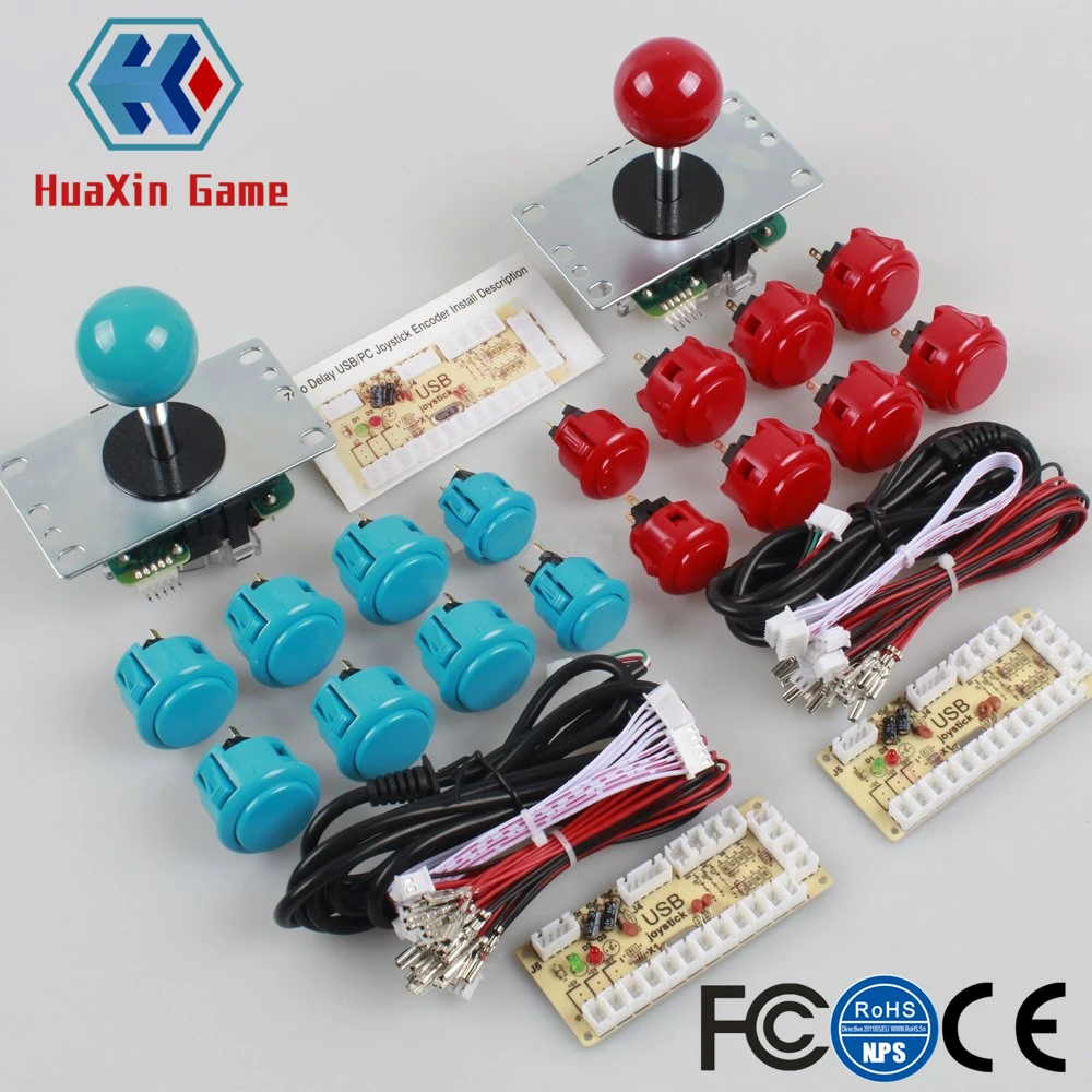 Classic 2 Player Sanwa Arcade DIY Kit for PC Joystick and Push Button ...