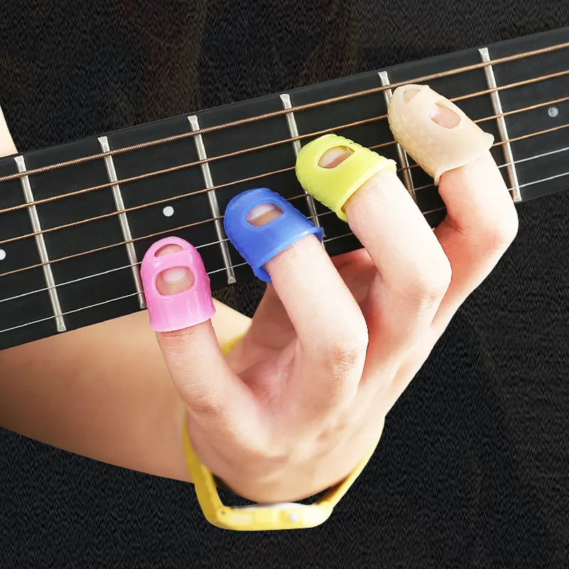1 pc Guitar String Finger Guard Fingertip Protector Silicone Left Hand ...