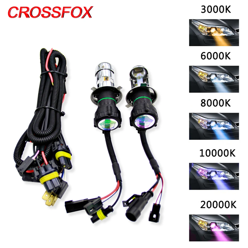 Crossfox Car Bulb Hid Bixenon H4 Xenon 9003 Hb2 Hi/lo Beam Headlight Auto Lamp 3000k 4300k 5000k ...
