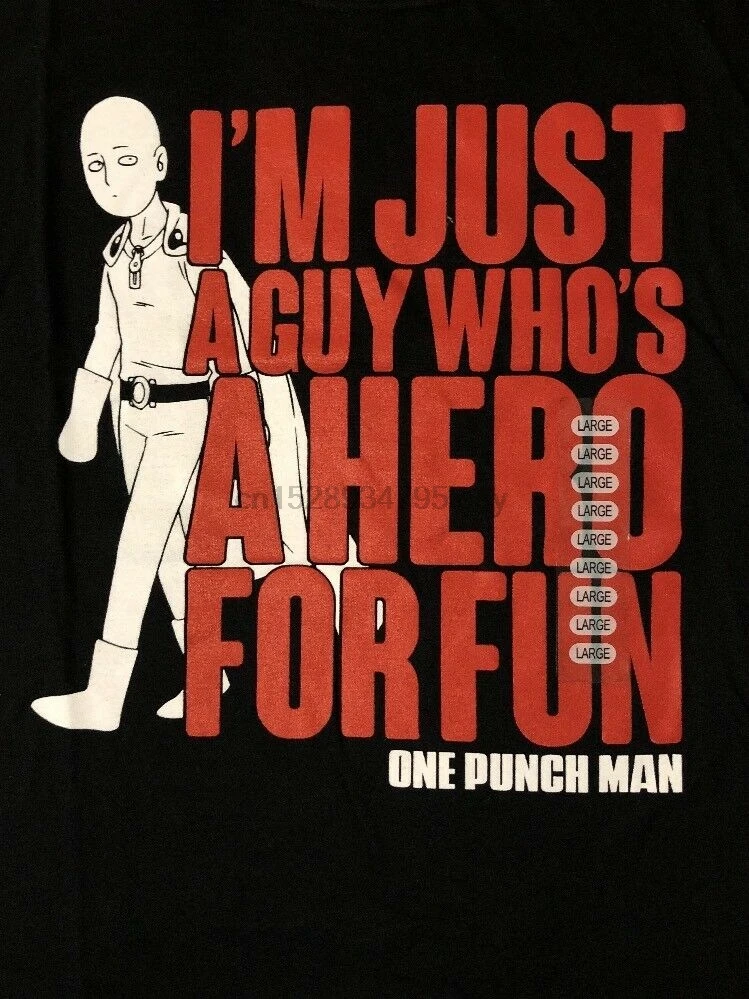 One Punch Man Just A Guy Whos A Hero For Fun Saitama Graphic Shirt ...