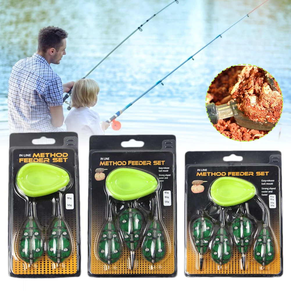 Inline Method Feeder Mould Bait Thrower Bait Plumb Set Carp Fishing ...