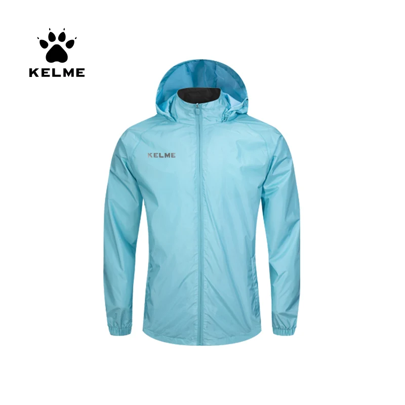 KELME Men's Windbreaker Running Jacket Soccer Kid Hooded Windproof Coat ...