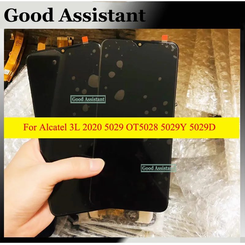Preto original 6.22 "para alcatel 3l 2020 5029 ot5028 5029y 5029d ...
