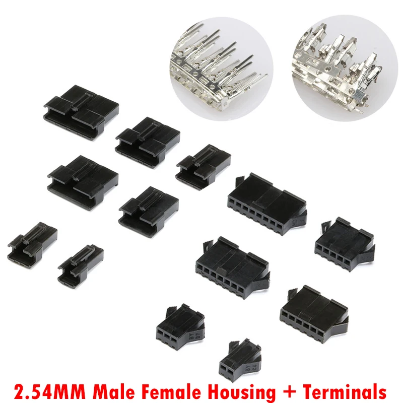 JST SM 커넥터 플러그, 암수 하우징 및 터미널 SM 2P SM 2R, JST SM2.54, 2, 3, 4, 5, 6, 7/8 P 핀, 2.54mm 피치, 120 개 ...