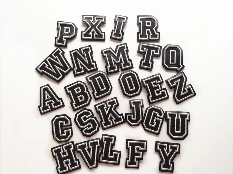 1pcs Leather Letters Embroidered Sew On Patch For Clothing Alphabet Sew ...