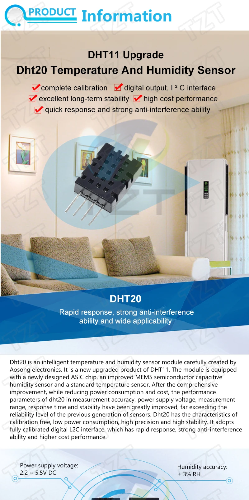 Digital Temperature Sensor / Humidity Sensor DHT11 DHT22 AM2302 AM2301 AM2320 MW33 Sensor And ...