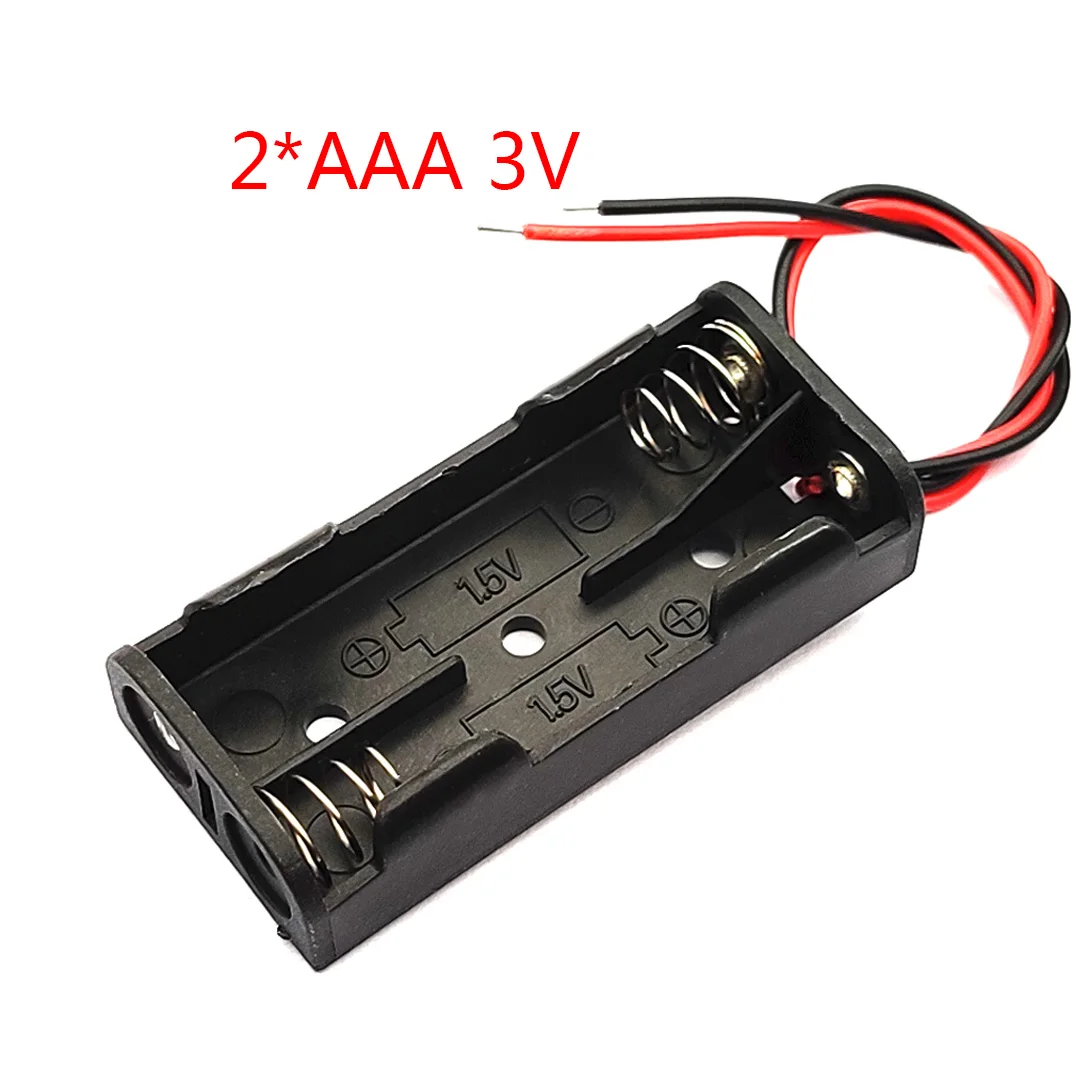 10 Pcs 2 X AAA Battery Storage Case Black Plastic AAA Battery Box ...