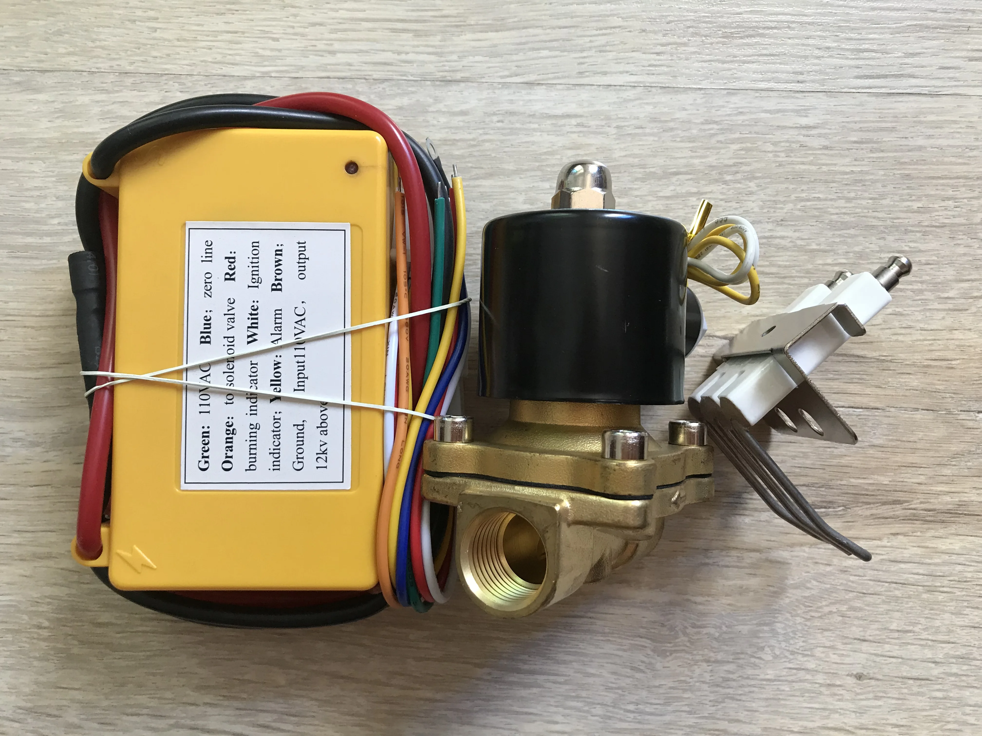 110VAC gas ignition transformer unit+spark plug+110V (1/2)soleniod ...
