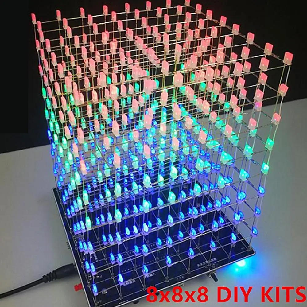 3D Qt 8x8x8 LED Blau L Cube MP3 M S Pe DIY Kit C1E7 €11.00 pensertrust.com