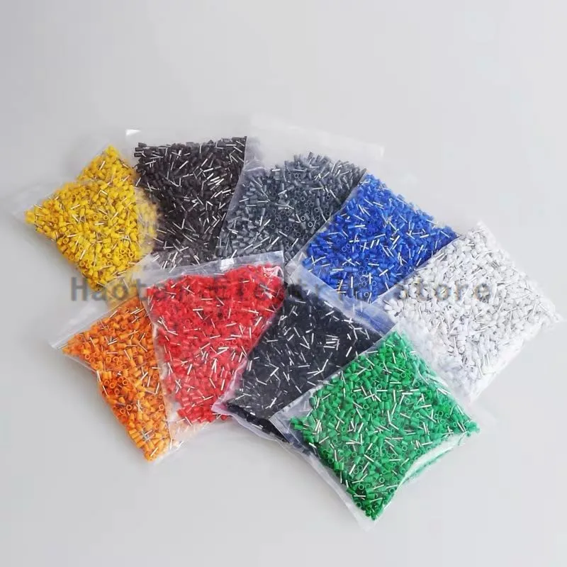 100pcs/pack E0508 E7508 E1008 E1508 E2508 Insulated Ferrules Terminal ...