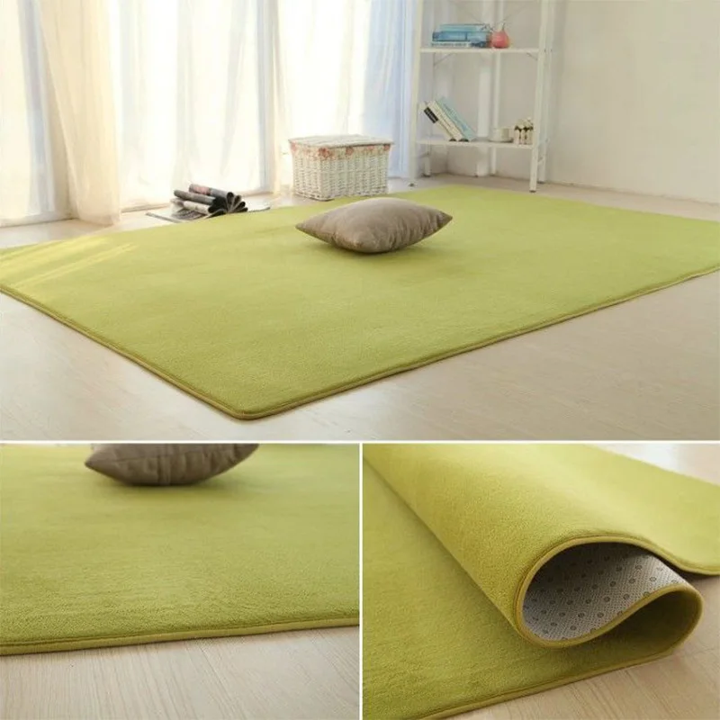 Non Slip Hair Carpets Fur For Living Room Solid Color Thick Velvet ...