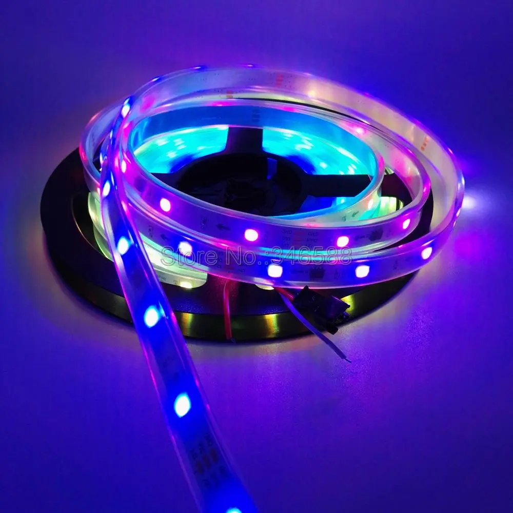 BANDE LED,White PCB-5m 48LED IP65--Bande lumineuse LED multicolore SMD ...