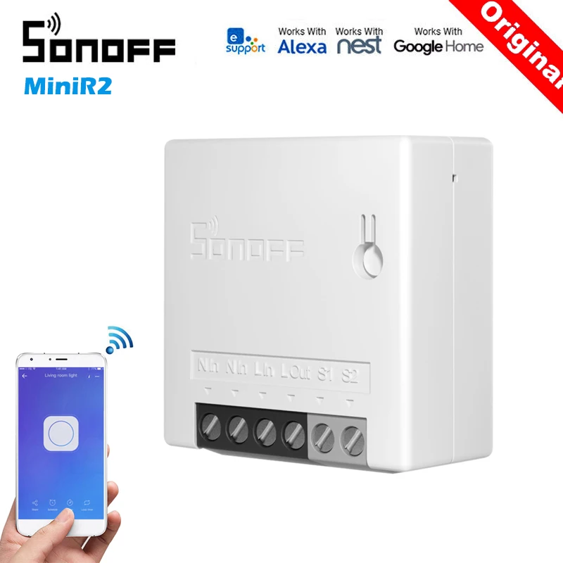 SONOFF MINIR2 Wifi DIY Smart Mini R2 Switch Two Way Wiring Automation ...