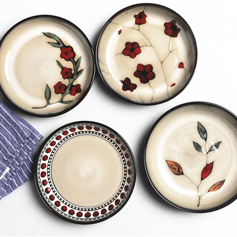 Flatceramic-Dinner-Plates-Set-Flower-Nordic-Dinner-Plates-Dinnerware ...