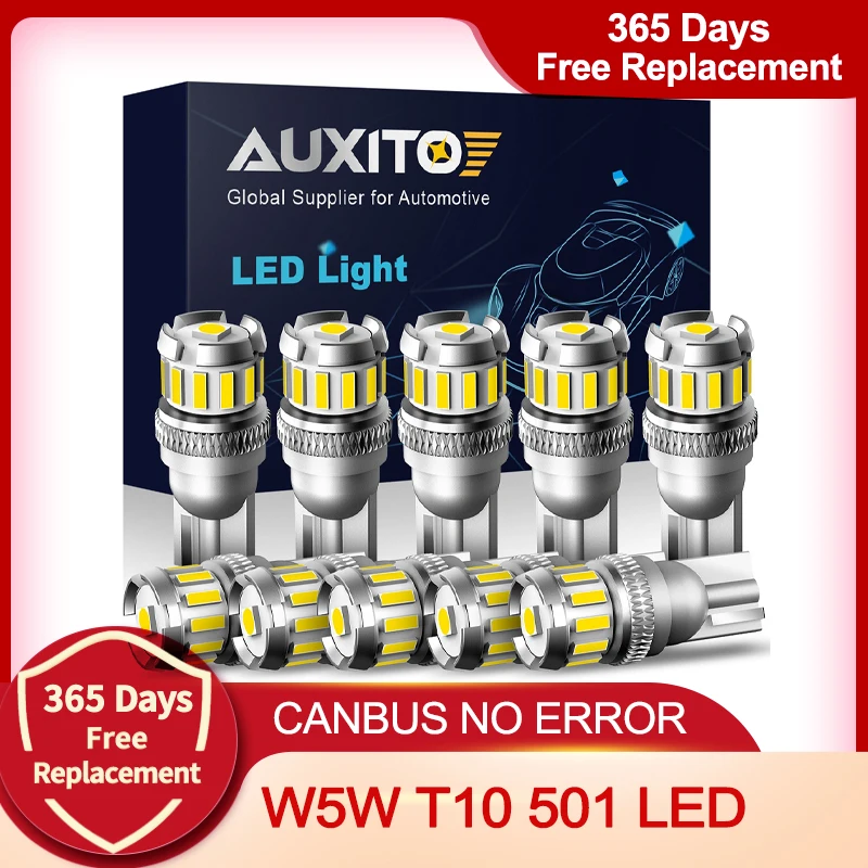10pcs T10 LED W5W Canbus 194 168 Auto Wedge Clearance Lamp 6500K White ...